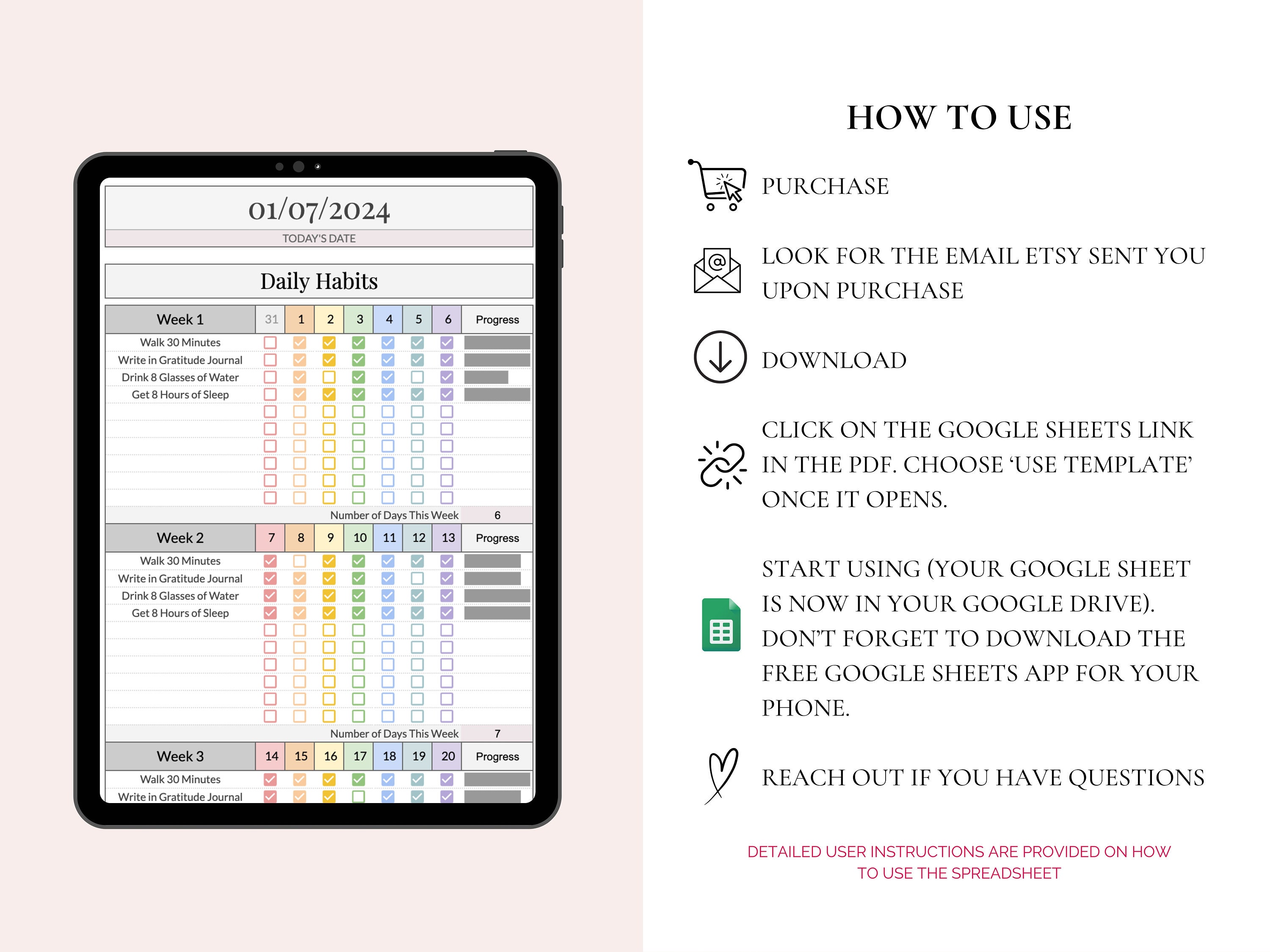 To-do List Task Tracker With Monthly Dynamic Calendar and Habit Tracker ...