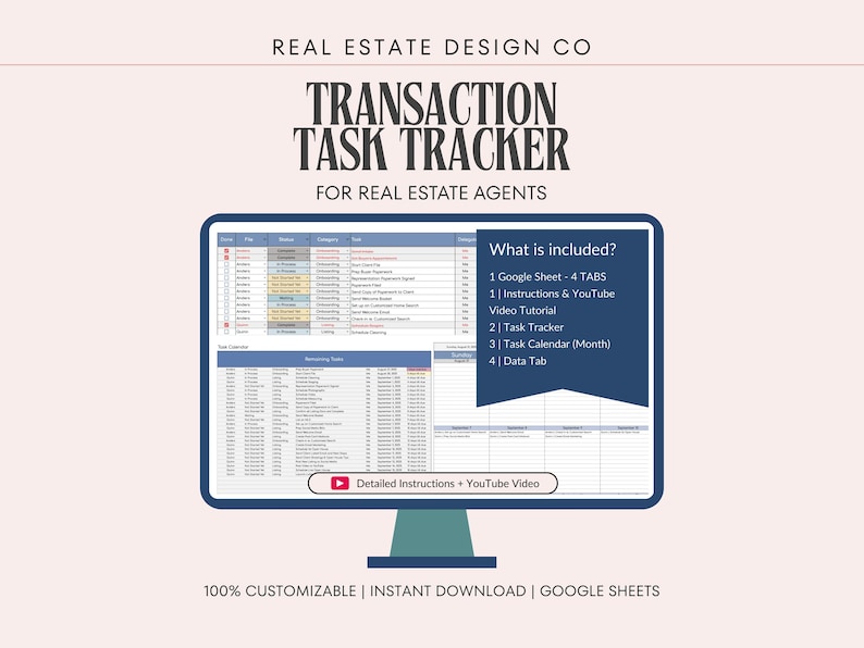 Real Estate Transaction Task Tracker: Lead to Sold Google Sheets ...
