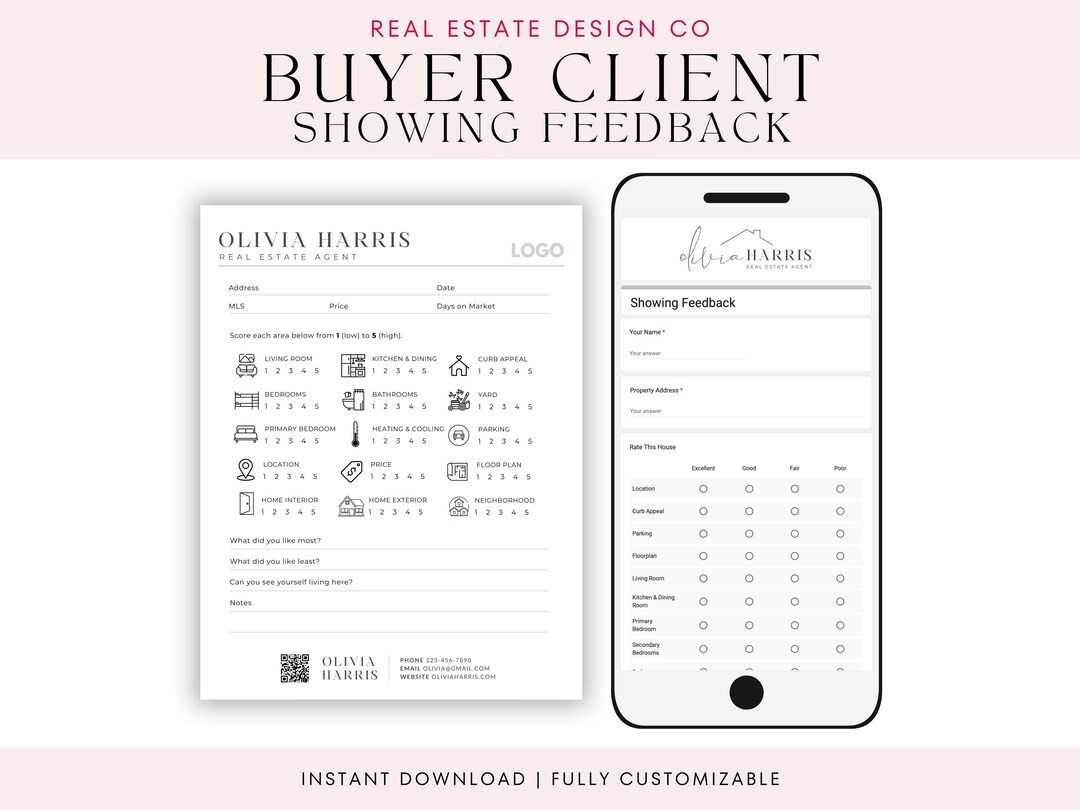 Buyer Showing Feedback Google Form and Canva Templates, Real Estate ...