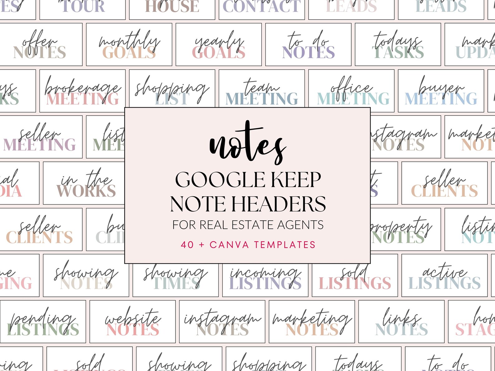 Google Keep Note Headers Real Estate Canva Templates, Tools to Organize ...