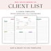 Real Estate Client List Canva Template, Client Touchpoint Tracker ...