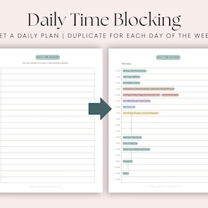 Real Estate Agent Time Blocking Planner Canva Template, Weekly Schedule ...