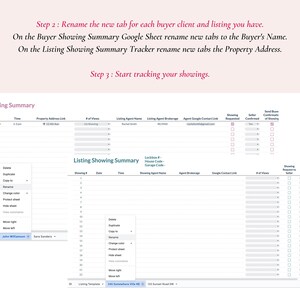 Real Estate Buyer Showings Tracker Listing Showings Tracker Google ...