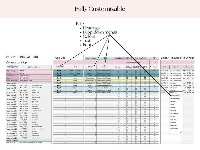 Transaction Coordinator Business Prospect Tracker Google Sheets ...