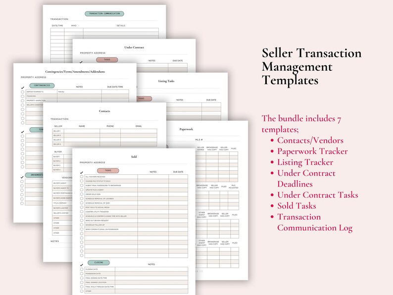 Real Estate Transaction Coordinator Canva Template Bundle Buyer ...