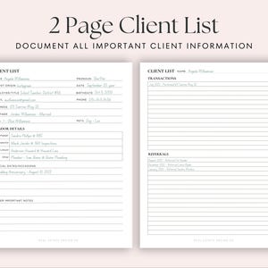 Real Estate Client List Canva Template, Client Touchpoint Tracker ...