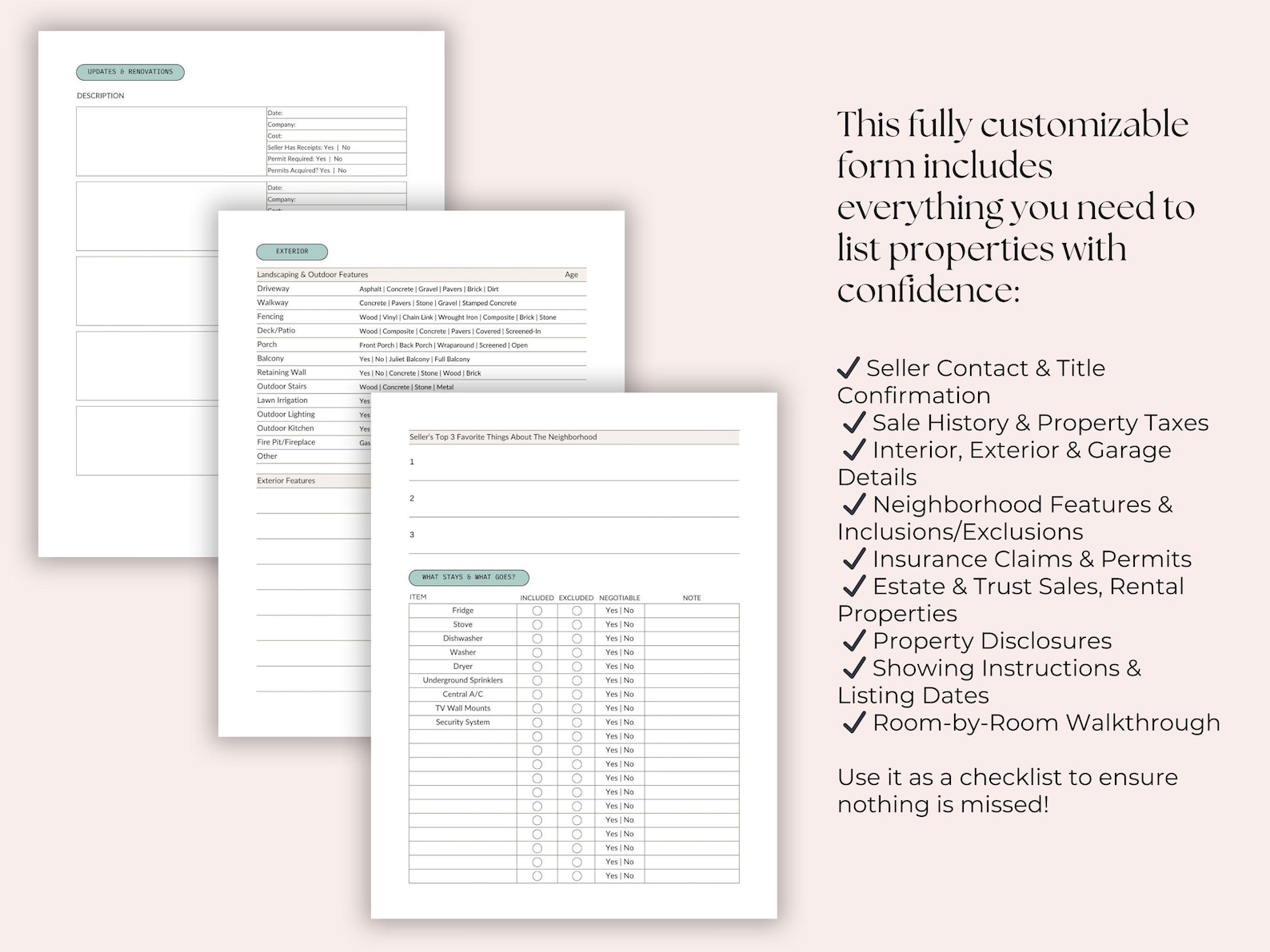 Real Estate Listing Presentation Property Intake, Listing Appointment ...