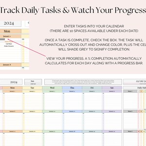 Monthly Smart Calendar With Habit Tracker Google Sheets Spreadsheet ...