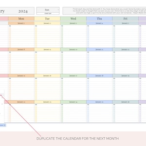 Monthly Smart Calendar With Habit Tracker Google Sheets Spreadsheet ...