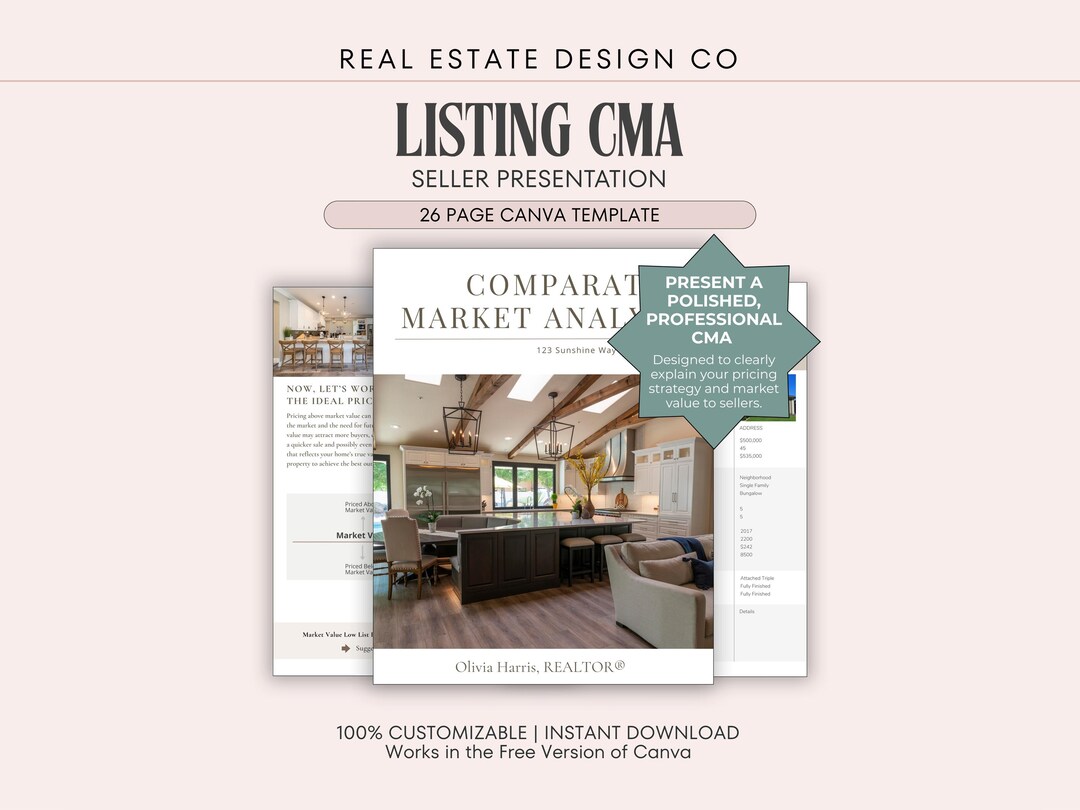 Real Estate Agent CMA Template: Listing Presentation Canva Design ...