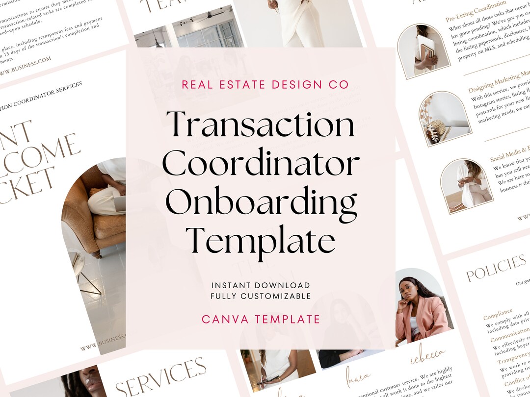 Transaction Coordinator Onboarding Welcome Packet Real Estate Marketing ...