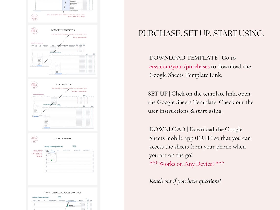 Real Estate Buyer Showings Tracker Listing Showings Tracker Google ...
