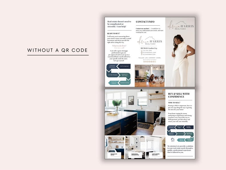 Real Estate Tri-fold Brochure Canva Template, Agent Marketing ...