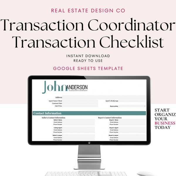 Transaction Coordinator Google Sheet - Etsy