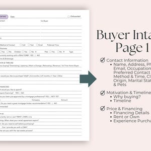 Real Estate Buyer and Seller Intake Forms, Canva Template, Client ...