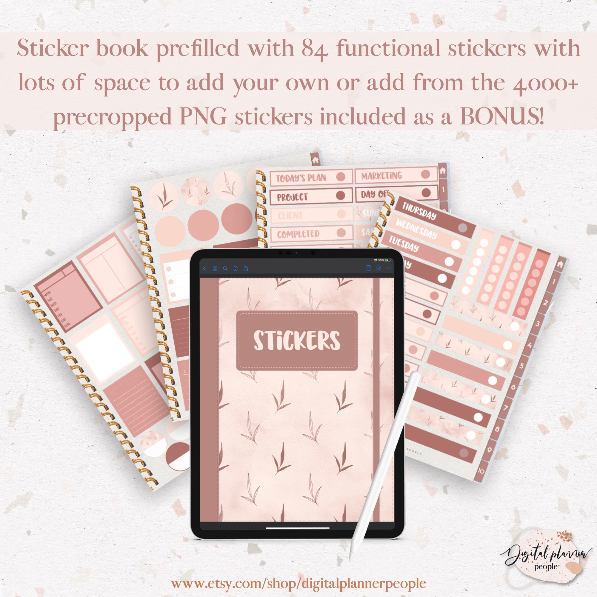 Boho Digital Planner Undated Monthly, Weekly, Daily Planner With Habit ...