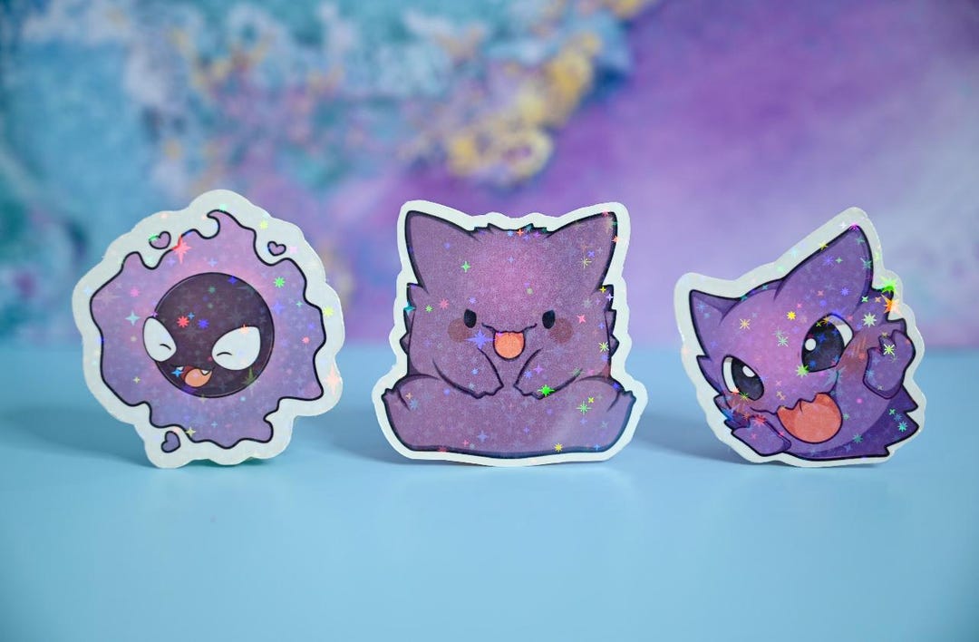 Pokemon Stickers, Gengar Sticker, Haunter Sticker, Ghastly Sticker - Etsy