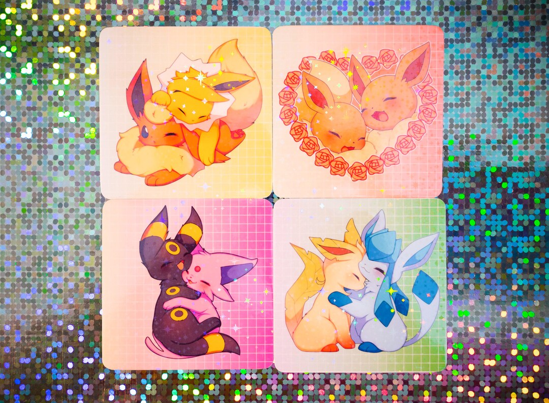 Pokemon Holographic Print,pokemon Glitter Print, Kawaii Stationery ...
