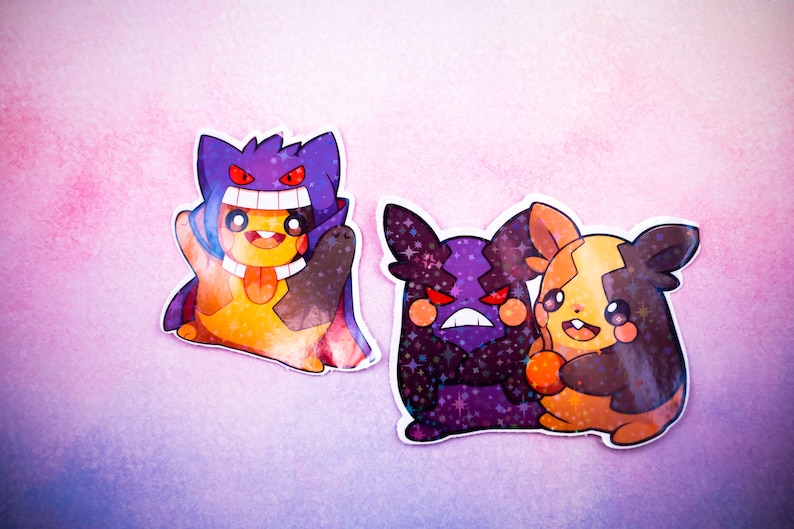 Morpeko X Gengar Costume Vinyl Sticker Pokemon Kawaii - Etsy