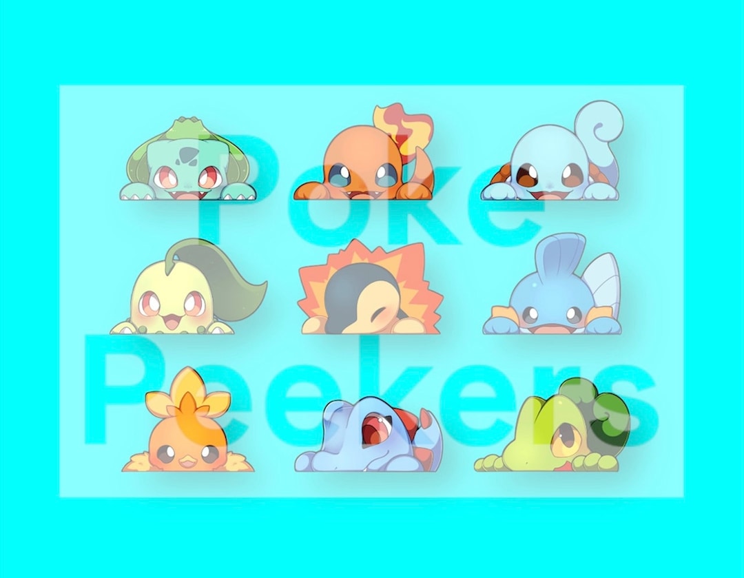 Kawaii Pokemon Peeker Stickers,pokemon Vinyl Decal Peeker Sticker ...