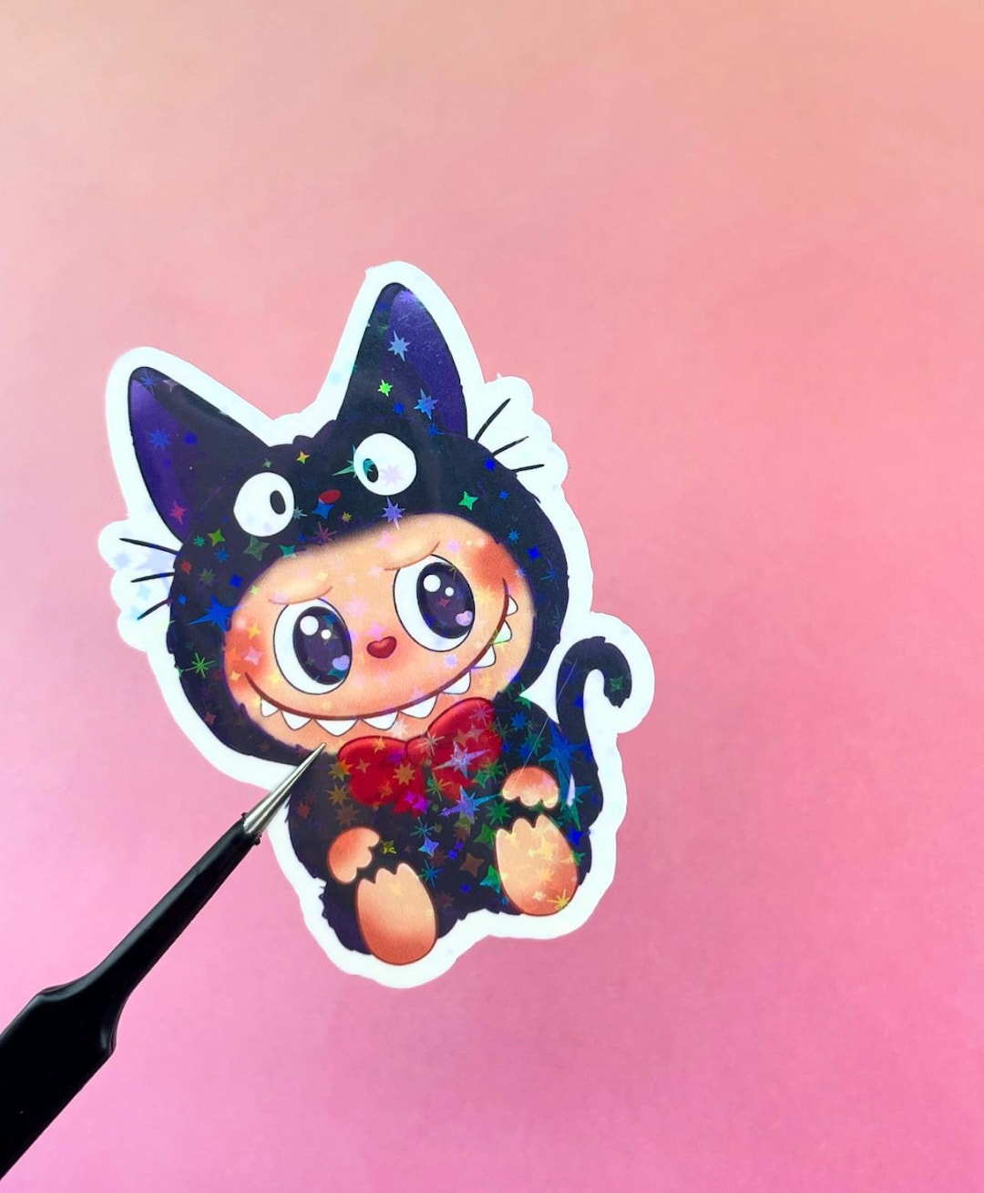 Kawaii Jiji Cat Labubu Sticker - Etsy