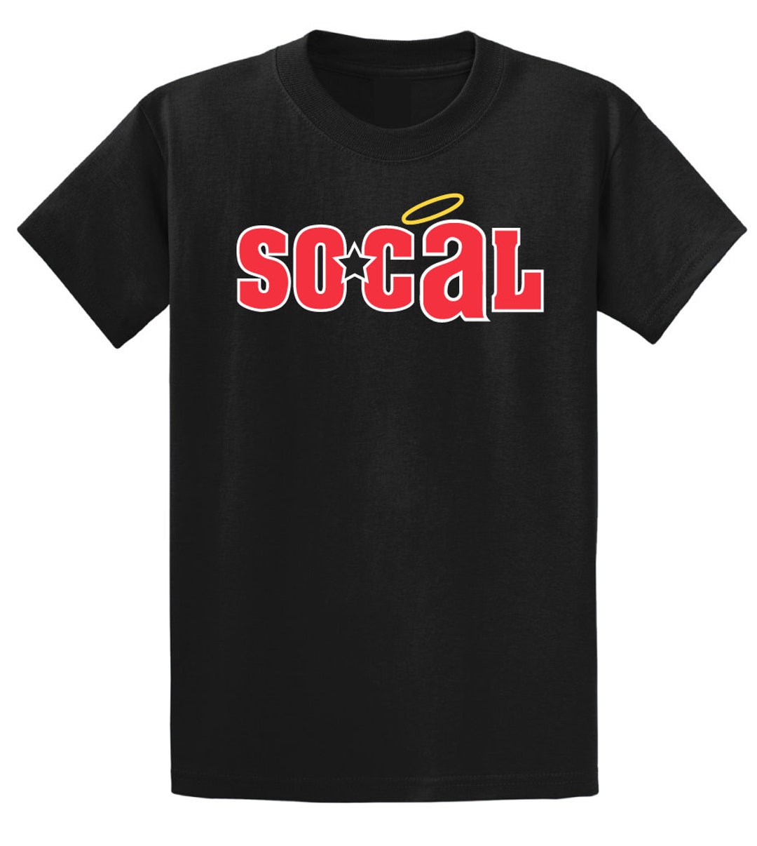 Black Socal Tee Shirt Red Letters - Etsy