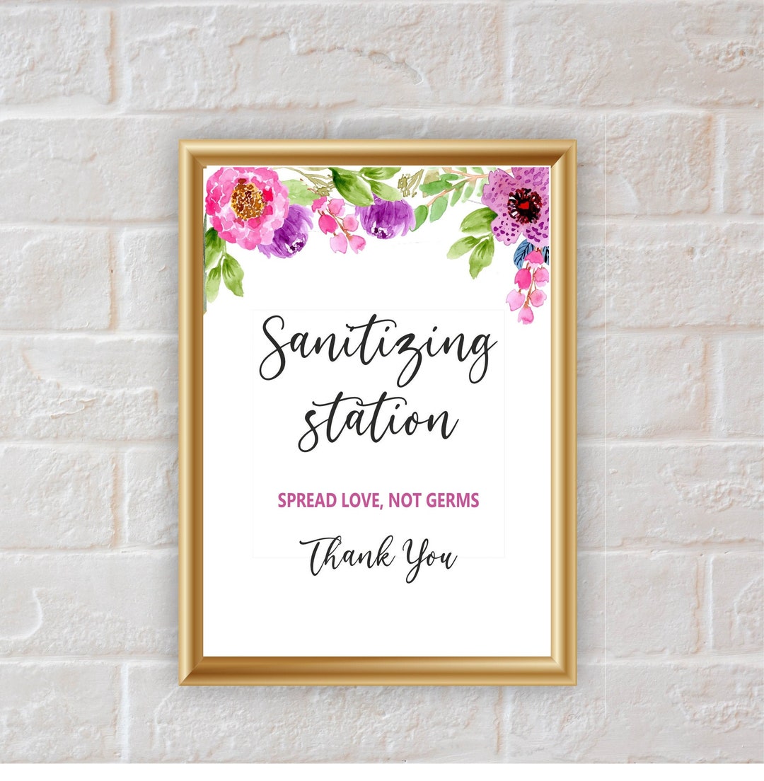 Digital Sanitizing Station Sign, Printable Wedding Sanitizing Station ...