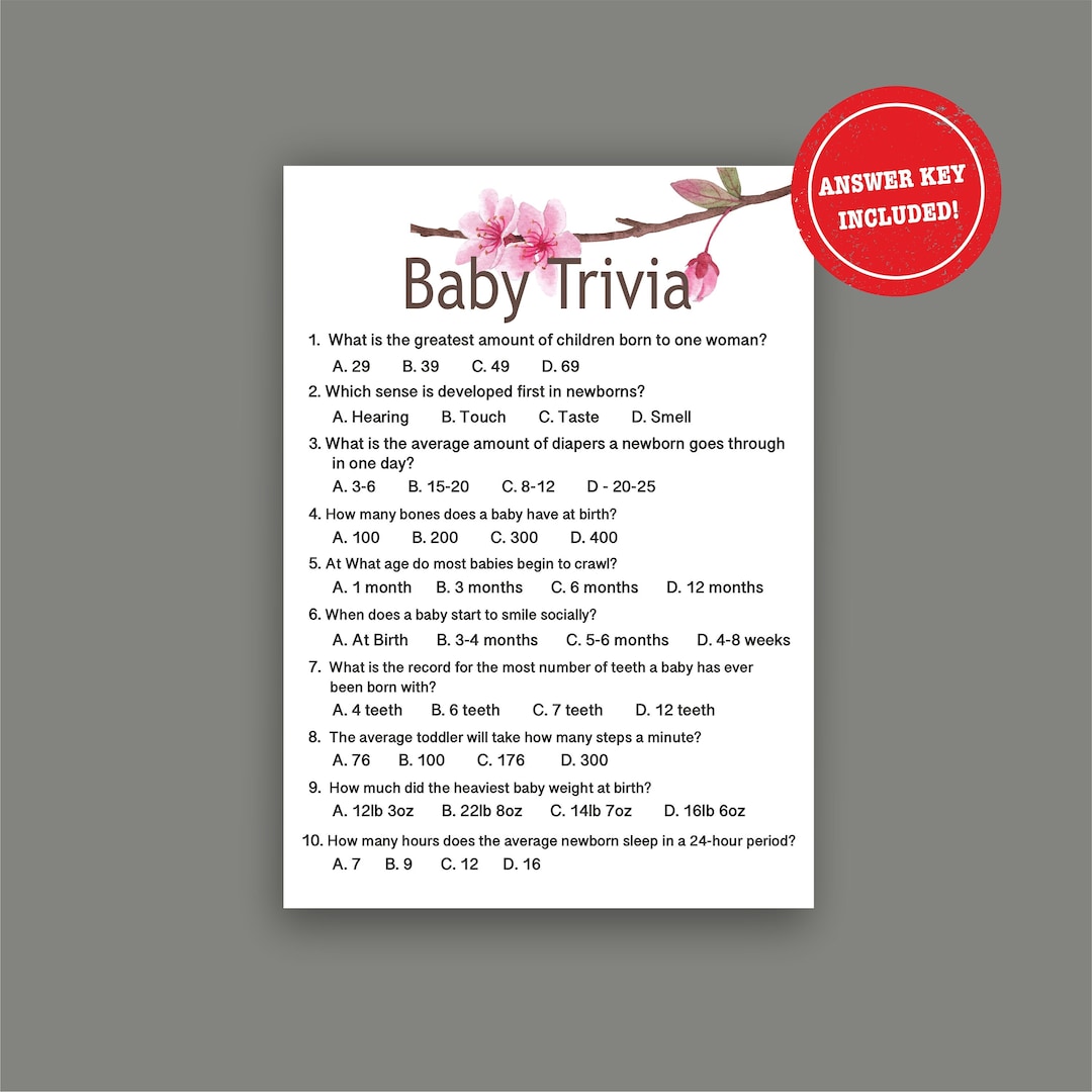 Juego de trivia digital para baby shower tarjeta de trivia - Etsy México