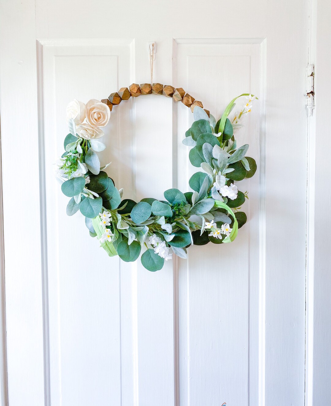 Sola Wood Flower Wreath Front Door Accent Decor Modern - Etsy