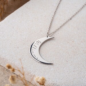Gold Crescent Moon Necklace, Personalized Name Necklace, Custom ...