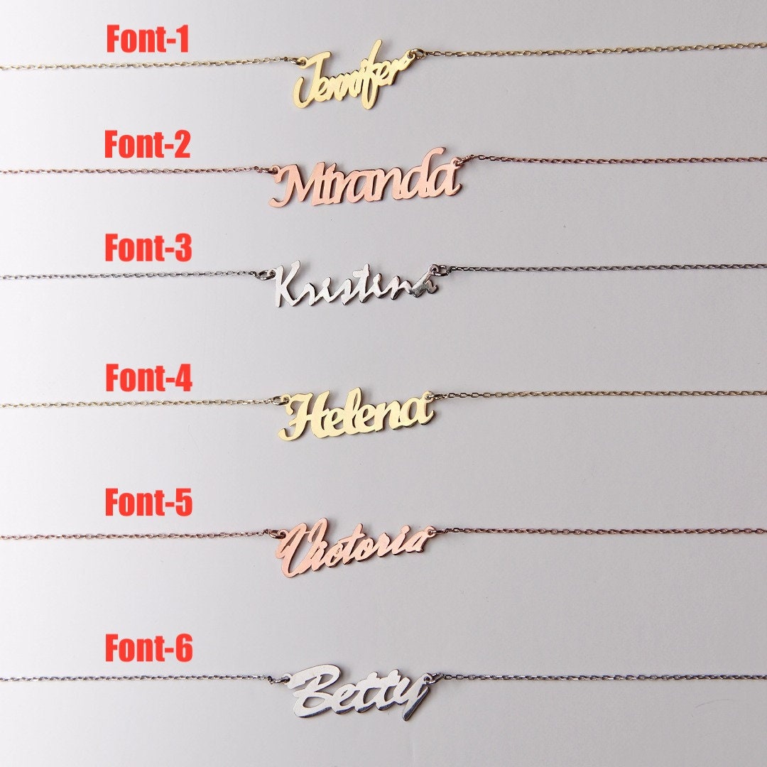 Personalized Name Necklaces, Silver Name Necklace, Custom Font Name ...