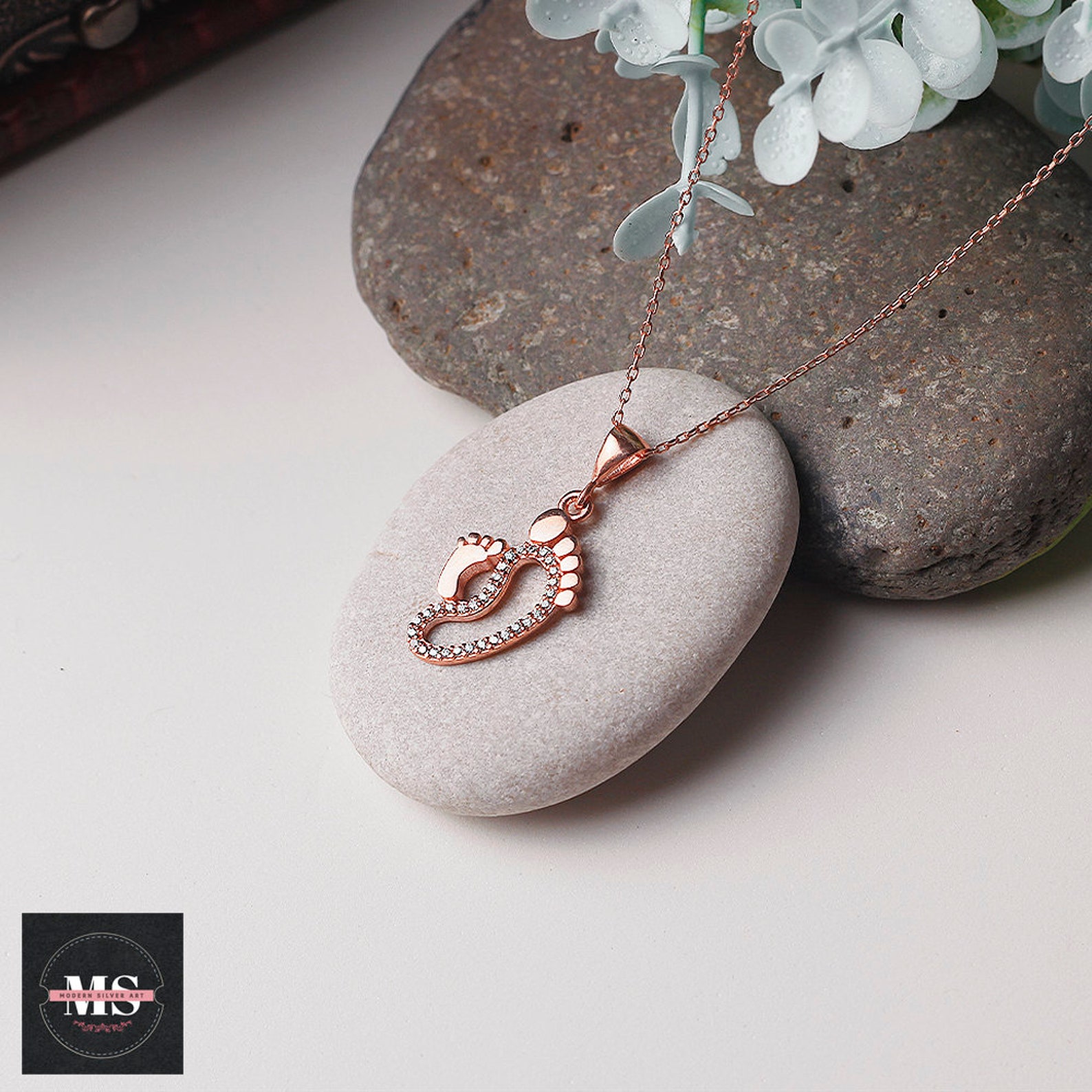 Baby Foot Necklace, Footprint Necklace, New Mom Necklace, Baby Feet ...