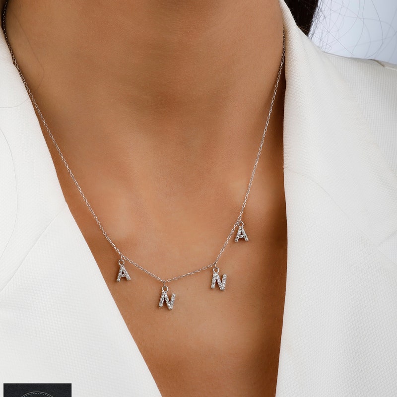 Dangle Letter Necklace - Etsy