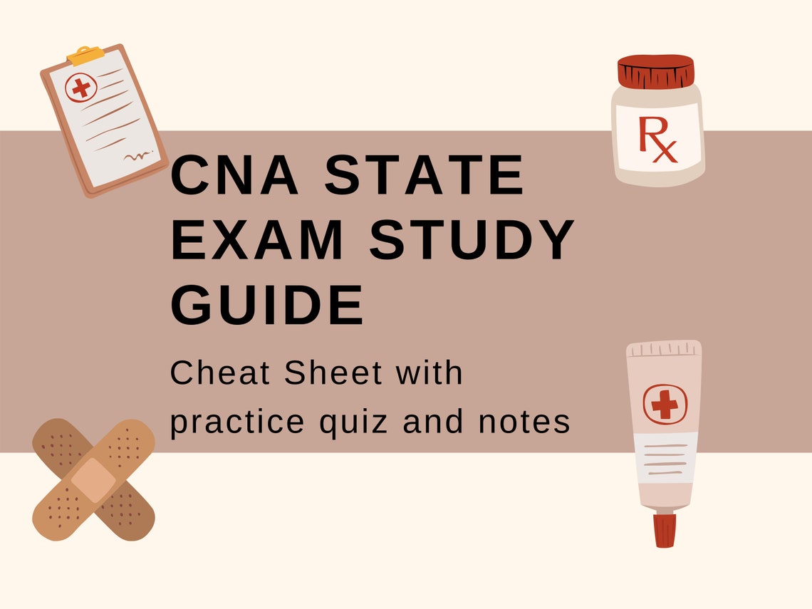 Certified Nursing Assistant - Cheat Sheet for State Exam - Etsy