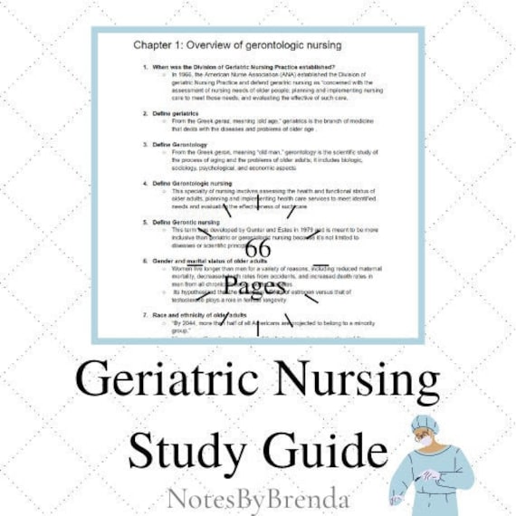 Geriatric Nursing Study Guide/Notes | Etsy