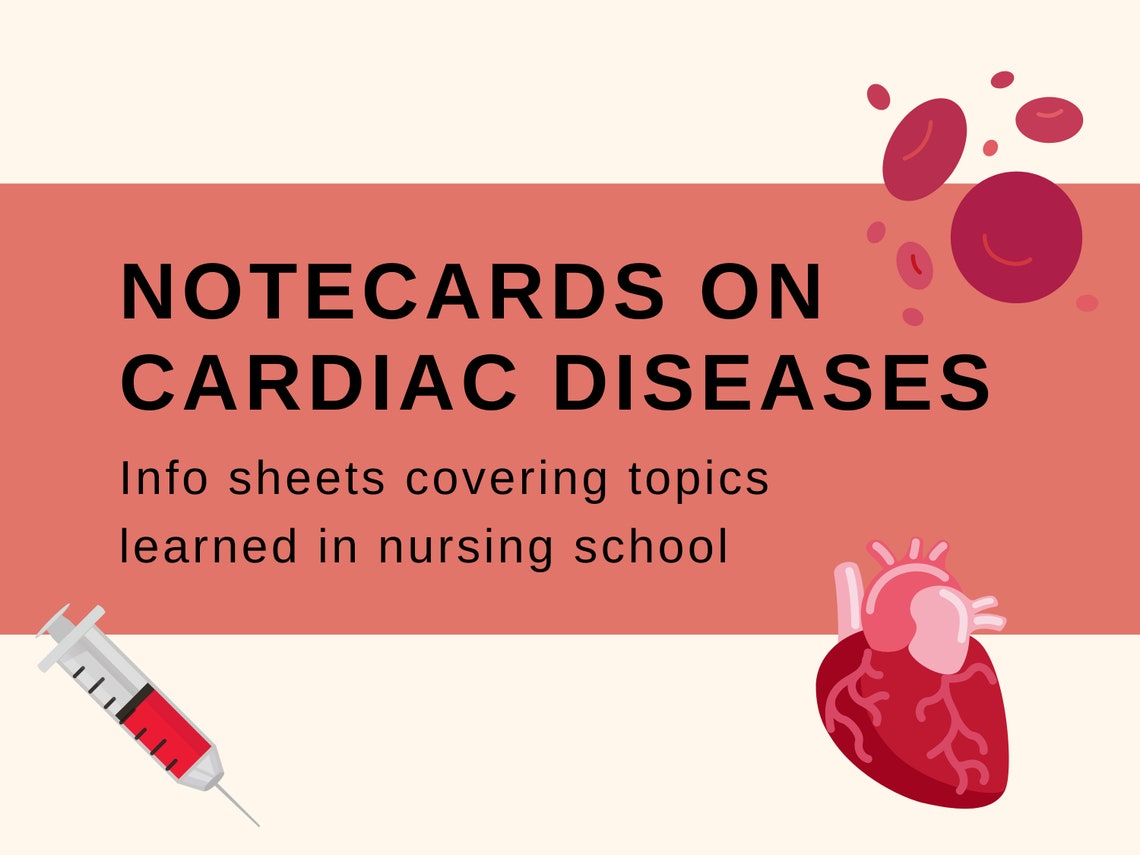 Notecards on Cardiac Diseases - Etsy
