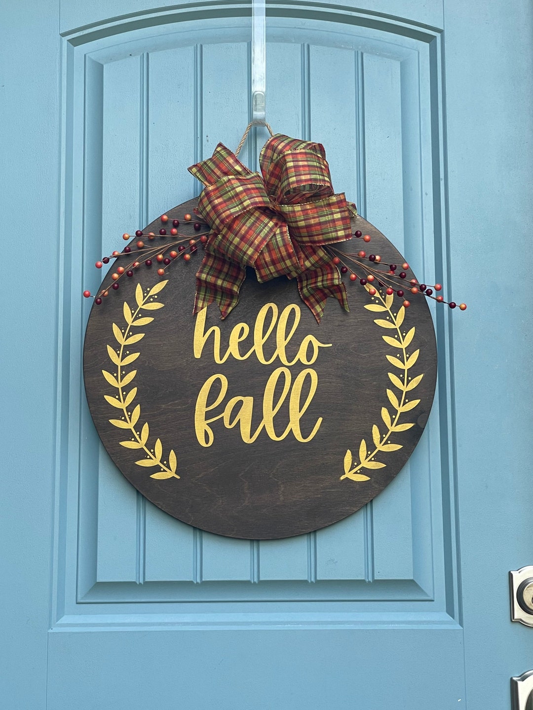 Wood Door Hanger, Hand Painted, Door Sign, Front Door Decor, Fall Decor ...