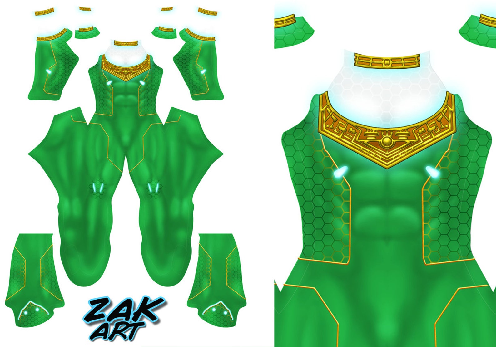 Power Rangers Zeo Green Neo Pattern - Etsy