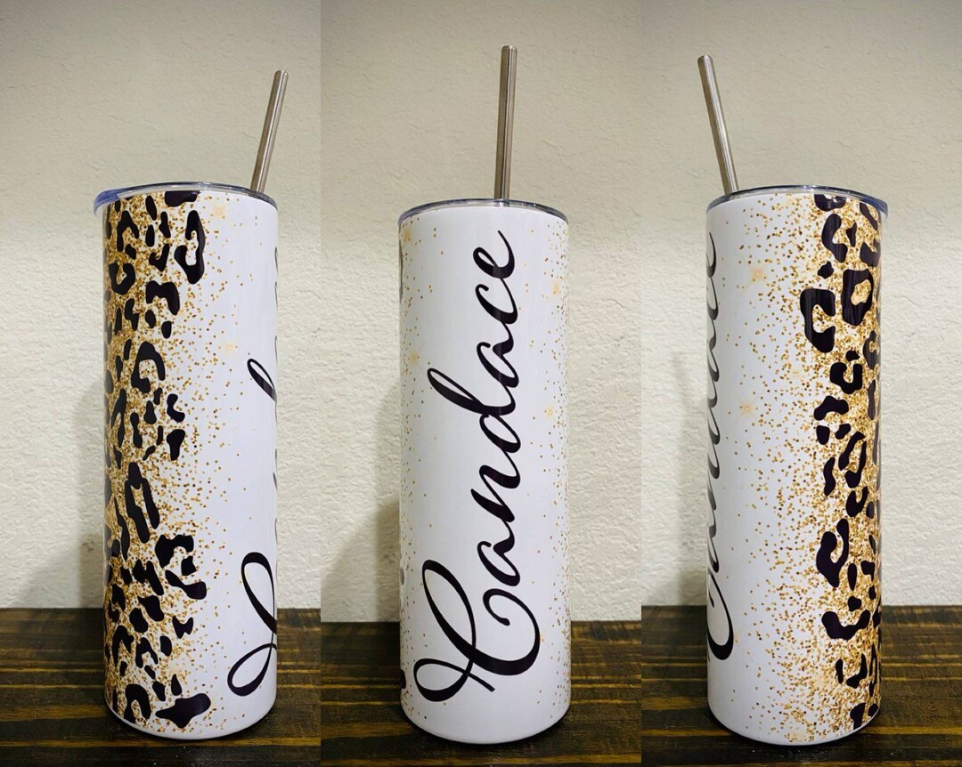 Cheeta Animal Print 20 Oz Skinny Tumbler - Tumbler With Straw ...