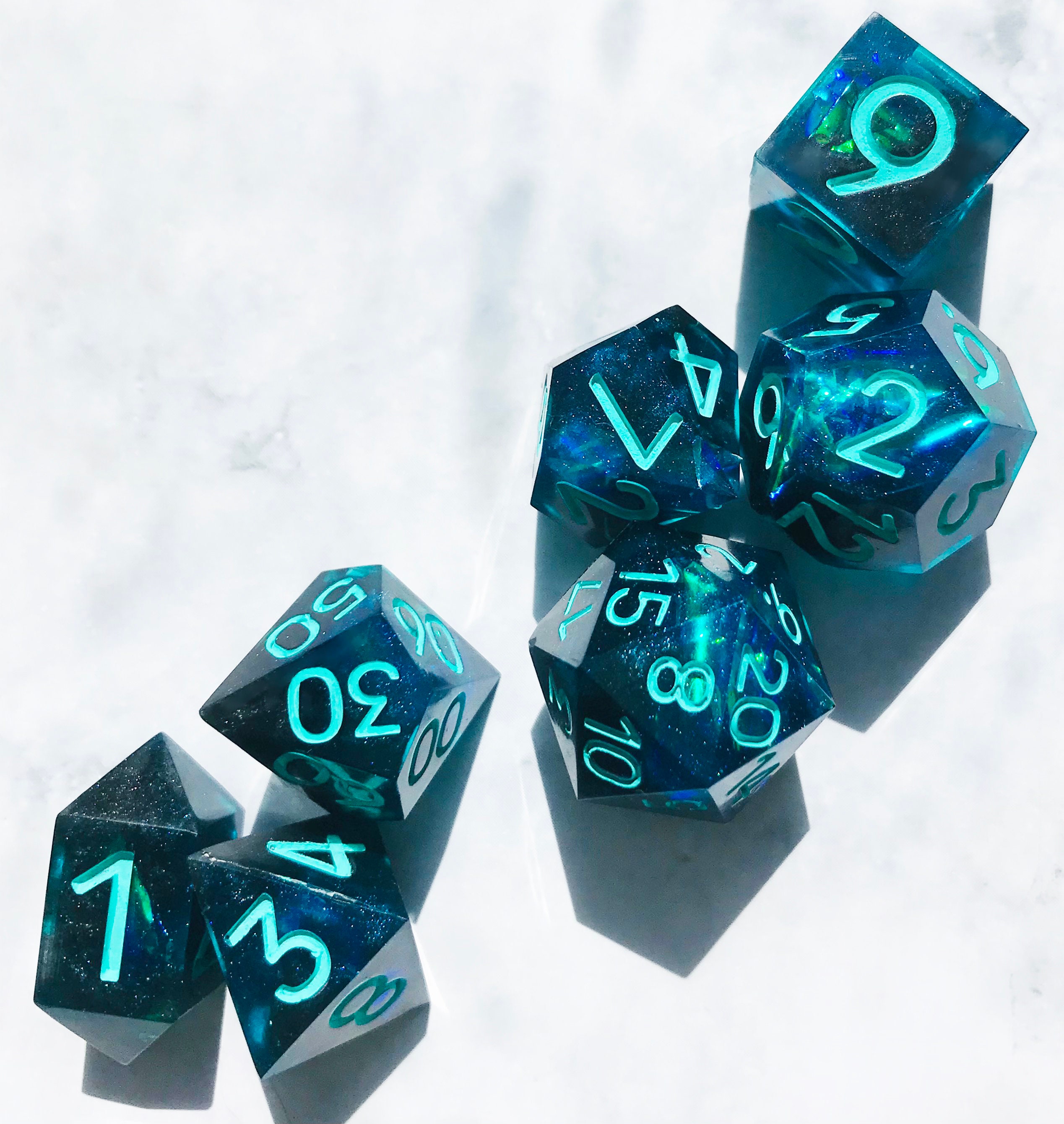 Lightning Storm | Handmade | Sharp Edge Dice Set | Dungeons & Dragons ...