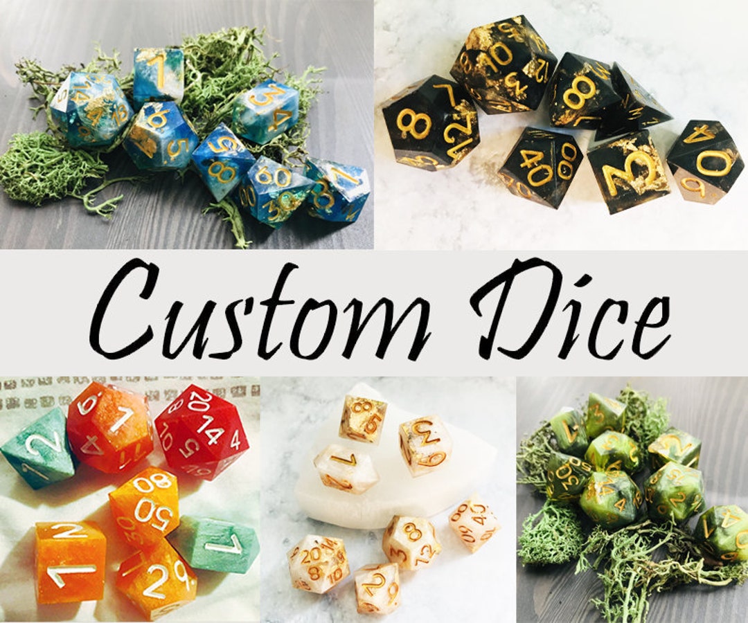 Custom Dice Set | Handmade | Sharp Edge Dice Set | Dungeons & Dragons ...