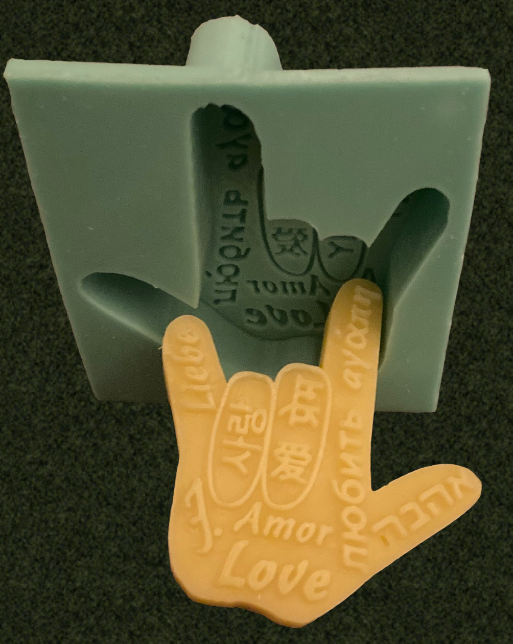 Silicone Crafting Mold in the Form of the Sign i Love You With the Text ...