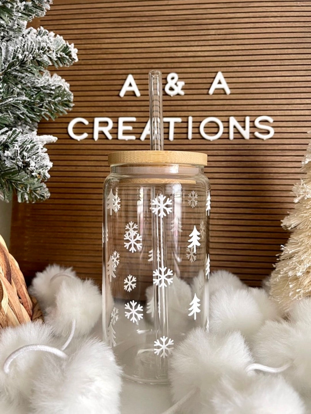 Snowflake Glass Snowflake Cup Christmas Tress Glass - Etsy