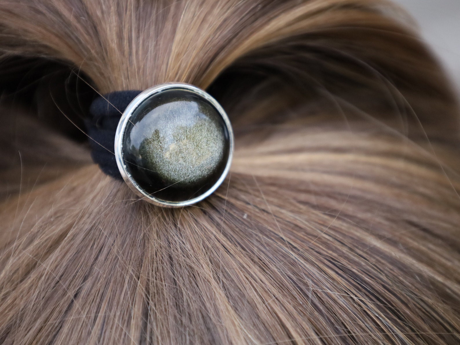 Natural Golden Obsidian Hair Tie/gemstone Hair - Etsy