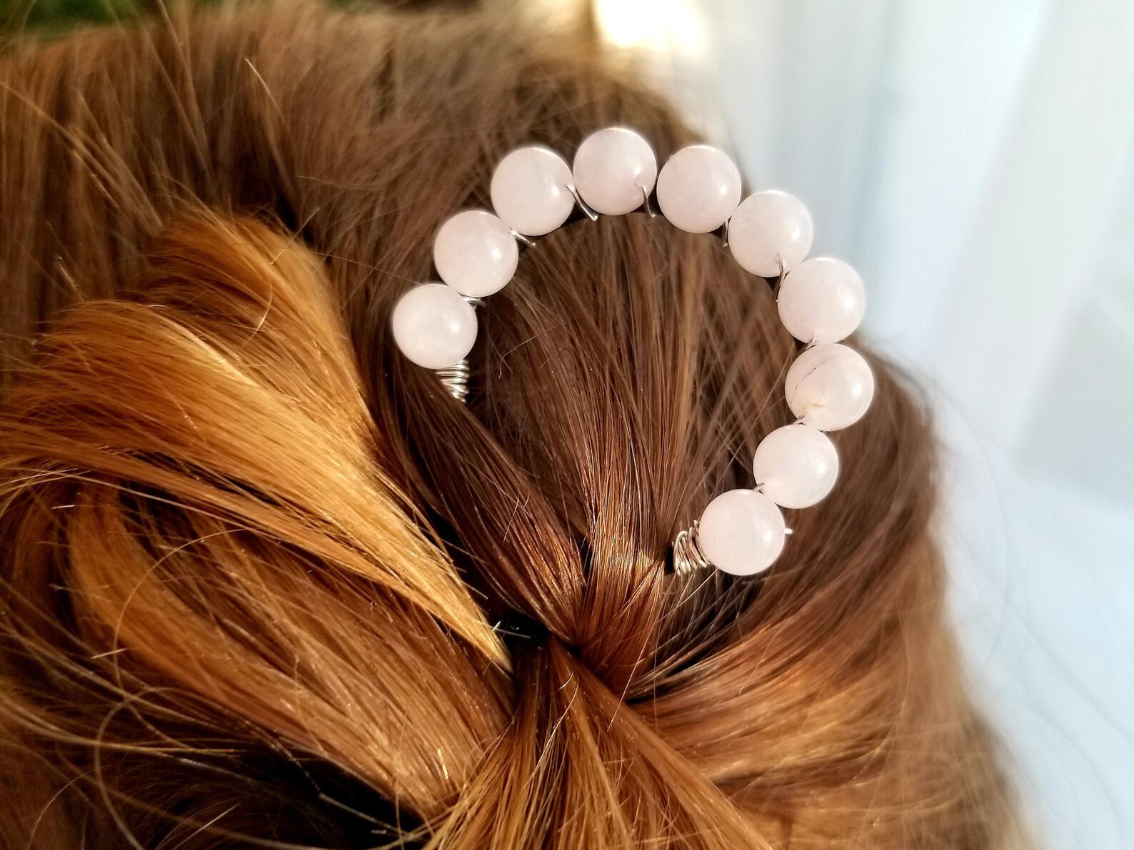 Rose Quartz Hair Fork/Gemstone Hair Stick/ Crystal Hair | Etsy