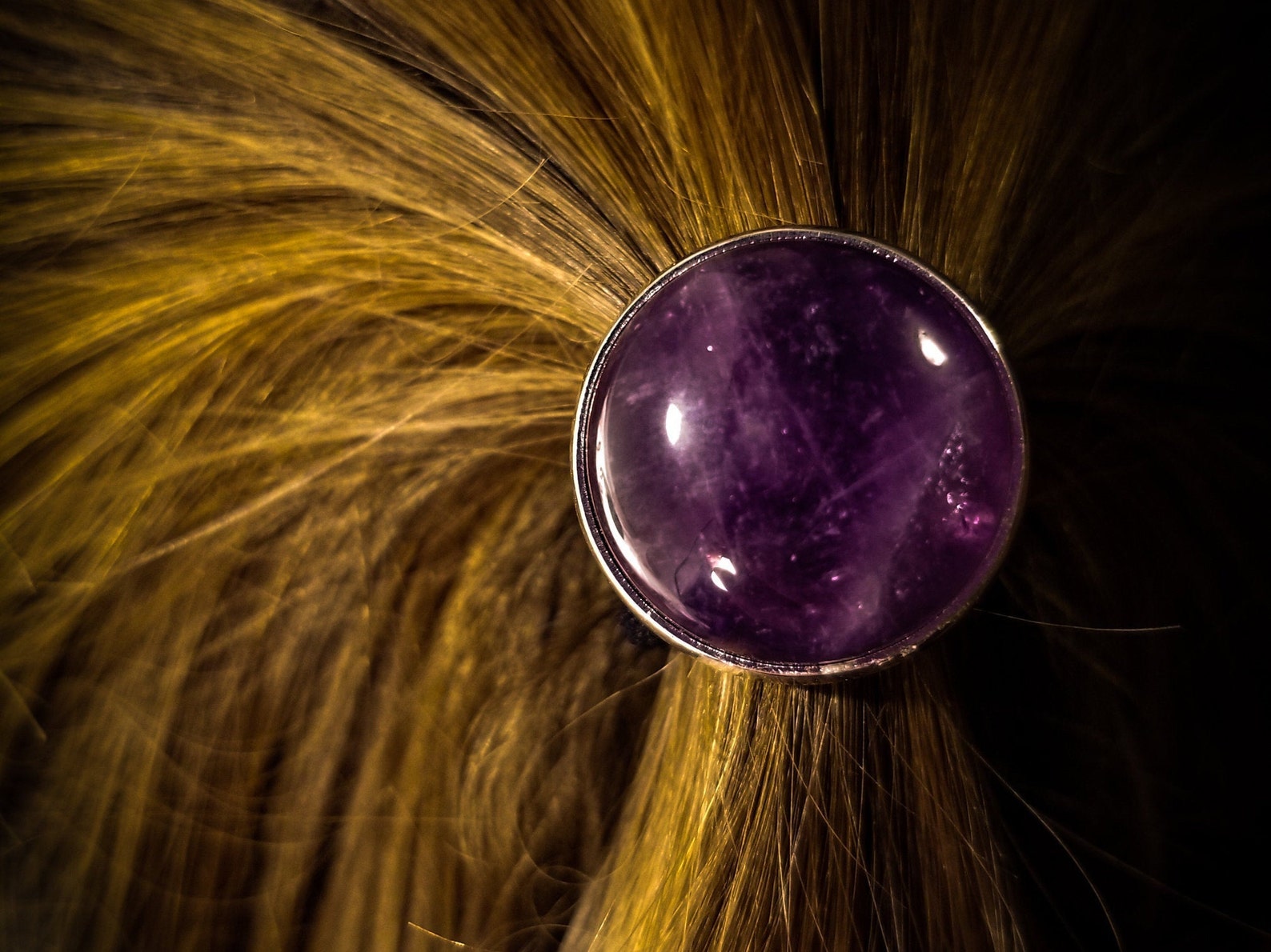 Natural Amethyst Hair Tie/gemstone Hair Accessories/ Healing Crystals ...