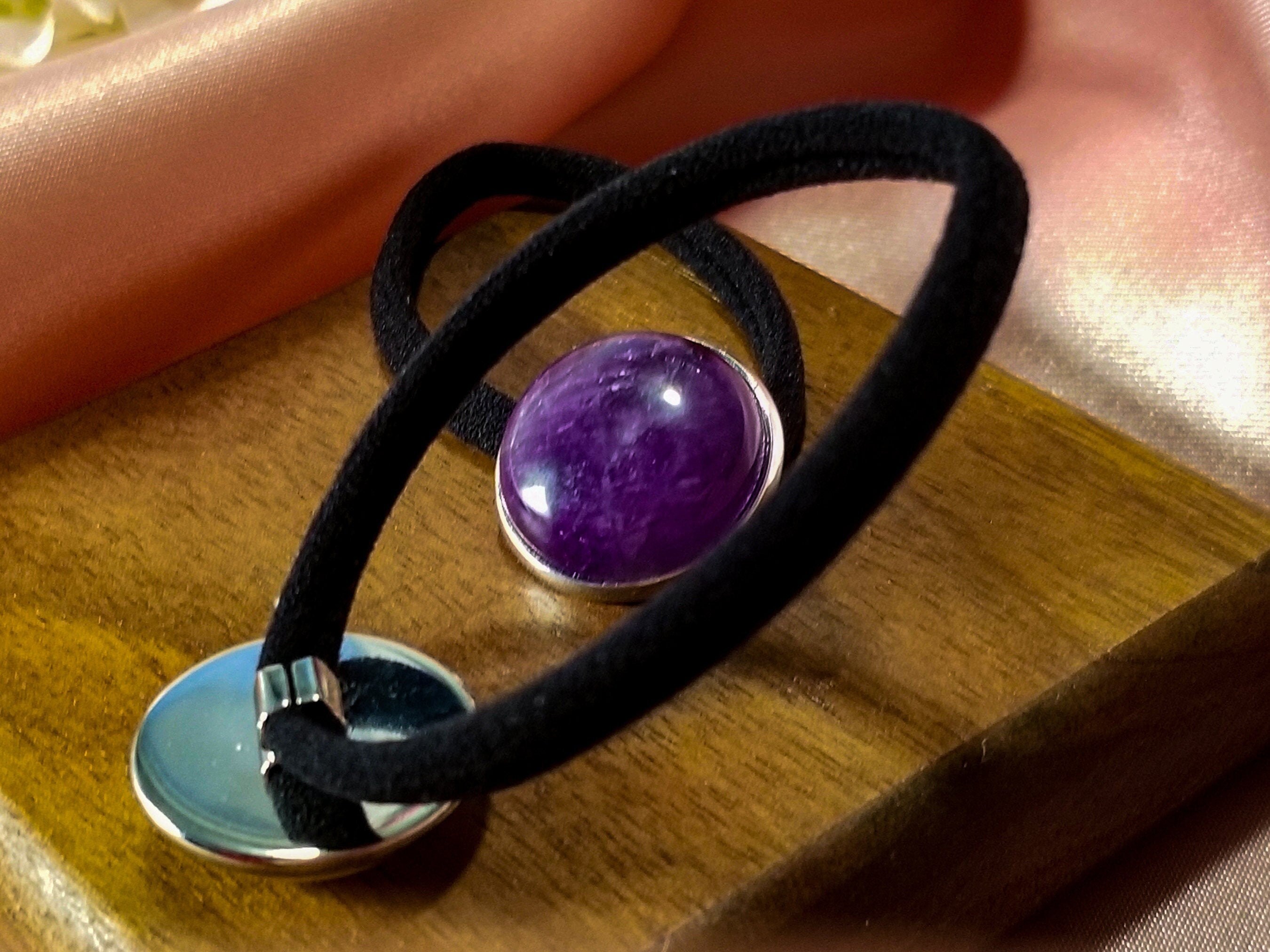 Natural Amethyst Hair Tie/gemstone Hair Accessories/ Healing Crystals ...