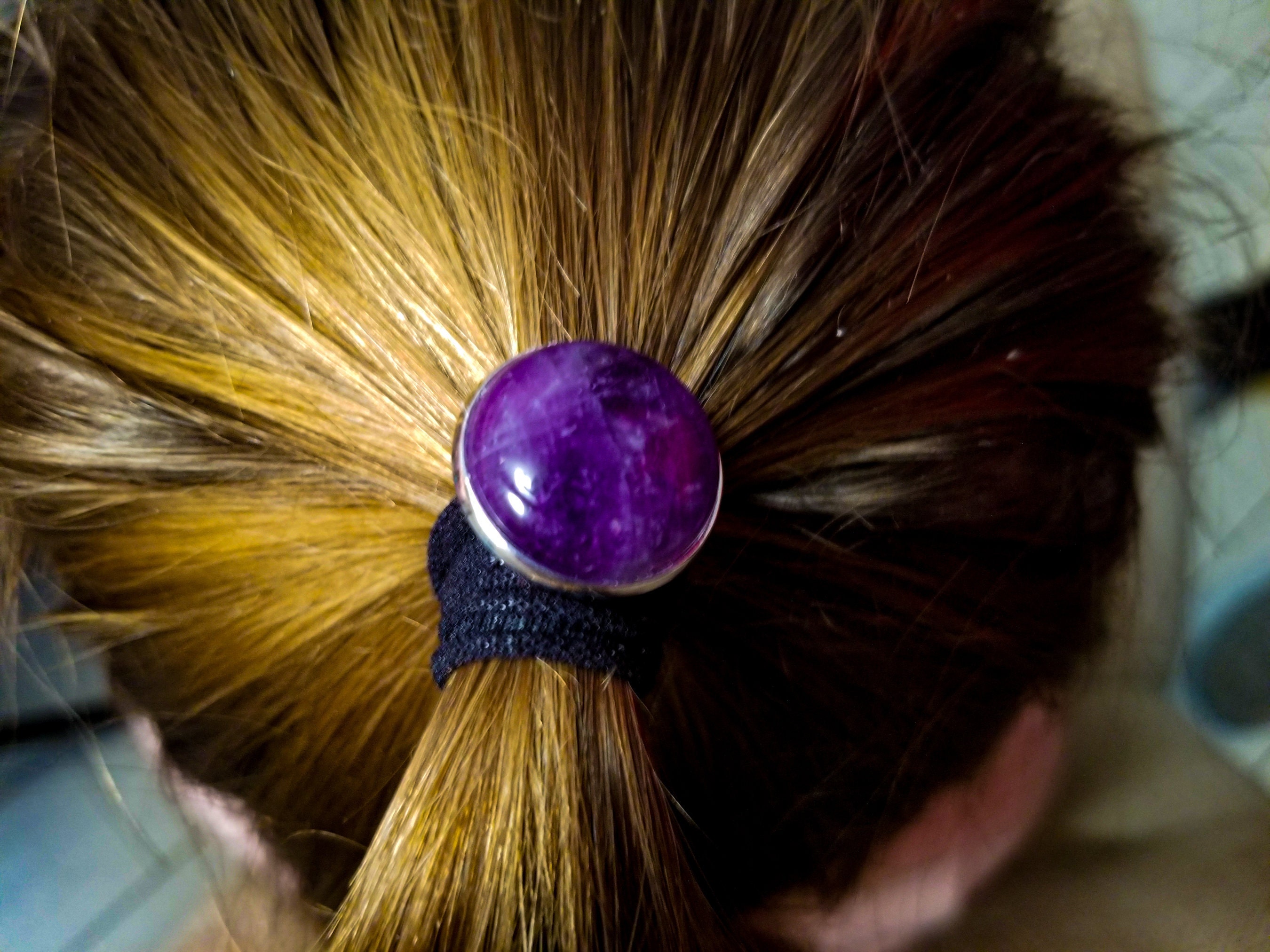 Natural Amethyst Hair Tie/gemstone Hair Accessories/ Healing Crystals ...