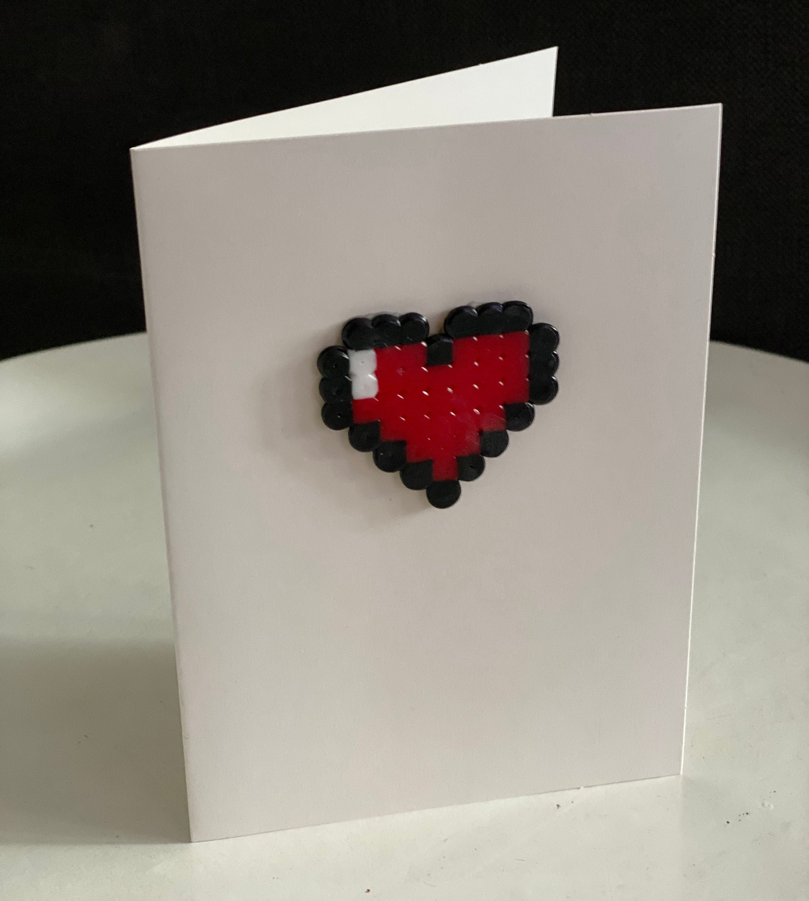 Pixel Heart Card Valentine's Day Card - Etsy