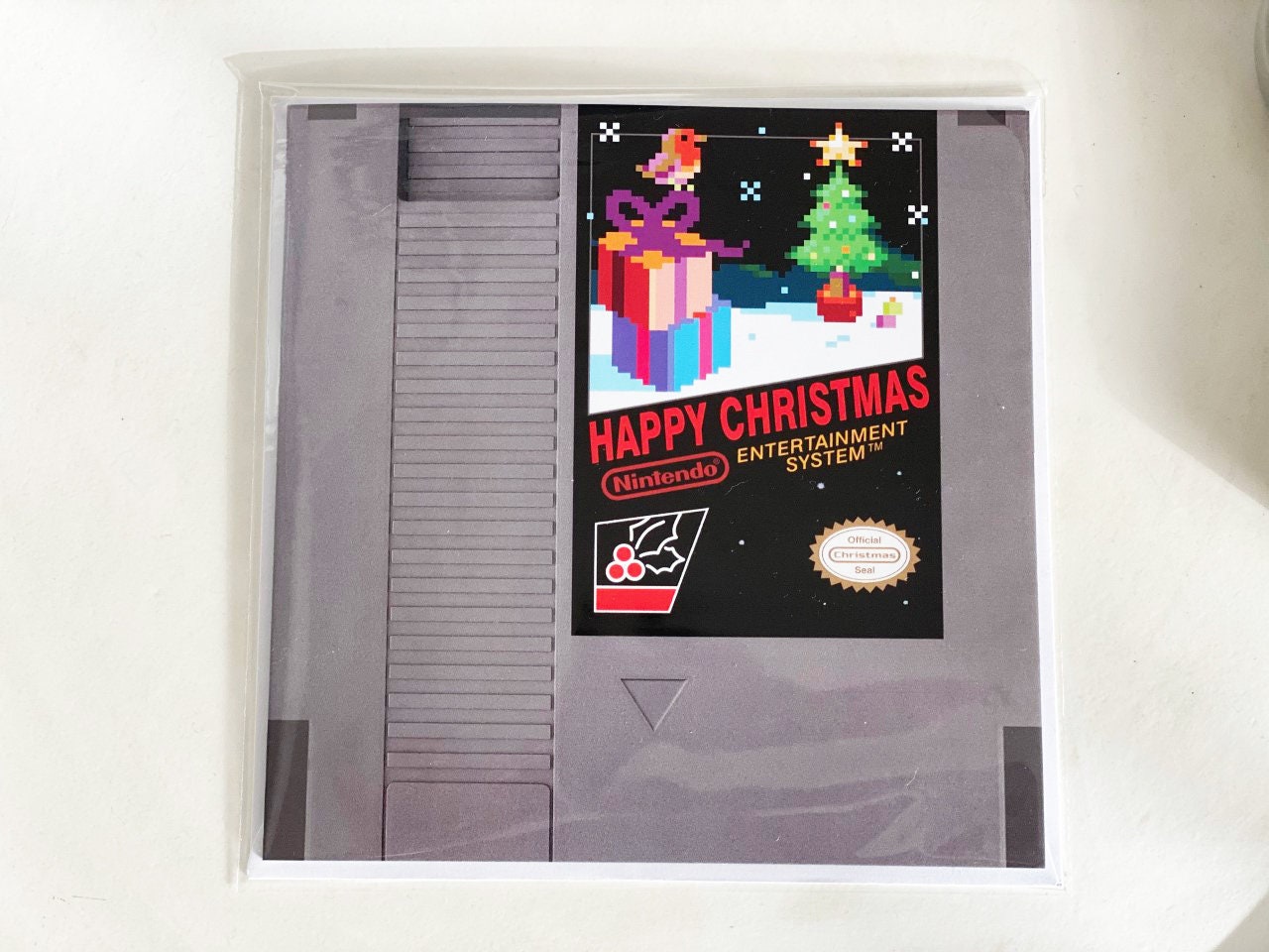 Retro Gaming Christmas Card Nintendo NES Cartridge Design | Etsy